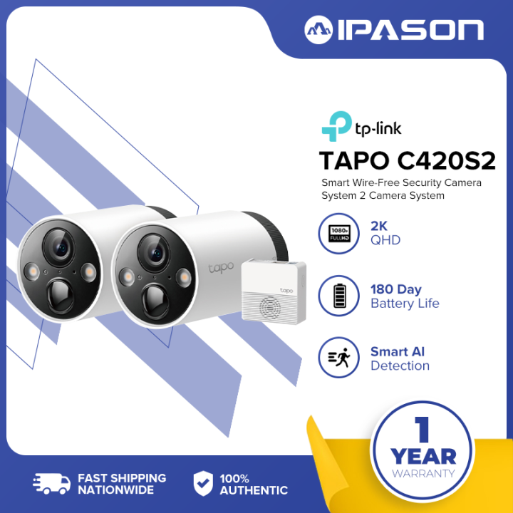 Tp-Link Tapo C420S2 Smart Wire-Free Security Camera System 2K QHD Full ...