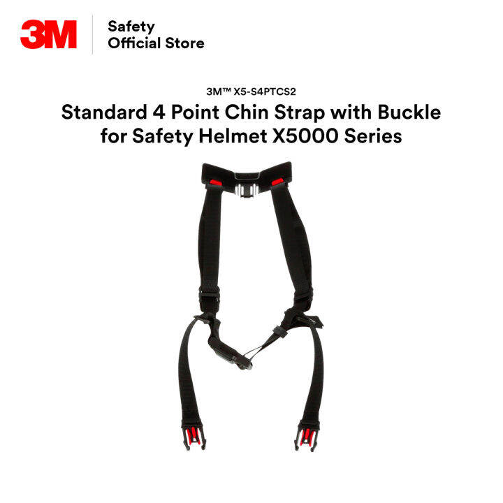 3M X5-S4PTCS2 Standard 4-Point Chin Strap with Buckle and Selector for ...