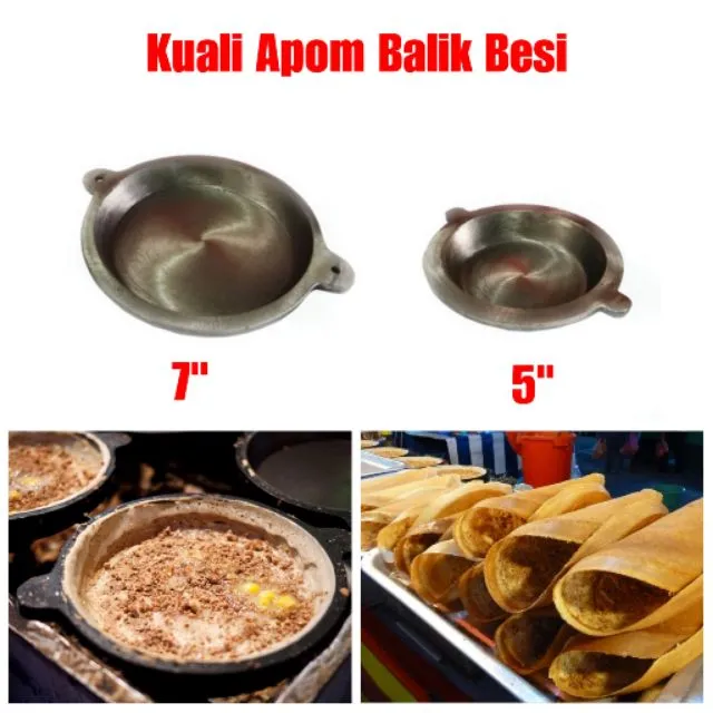 Kuali Apom Balik Besi 7"/5" inchi /Acuan Apam Balik Besi/iron pancake ...