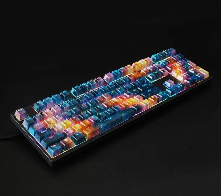 【Keycap Only】ABS Double Shot Keycap Shine Through Starry Night 104 Keys ...