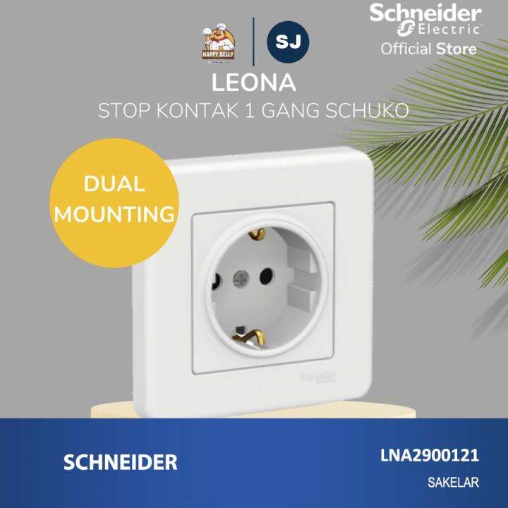 Schneider Electric Leona Stop Kontak - 1 Gang Schuko - LNA2900121 ...