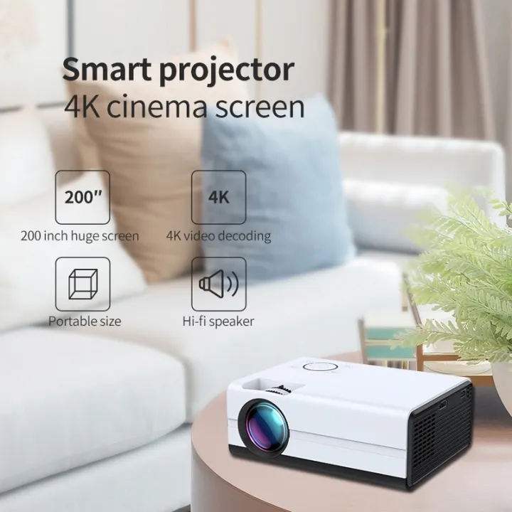 (HOT）Portable Projector 1080P Full HD video WIFI LCD Projector Home ...