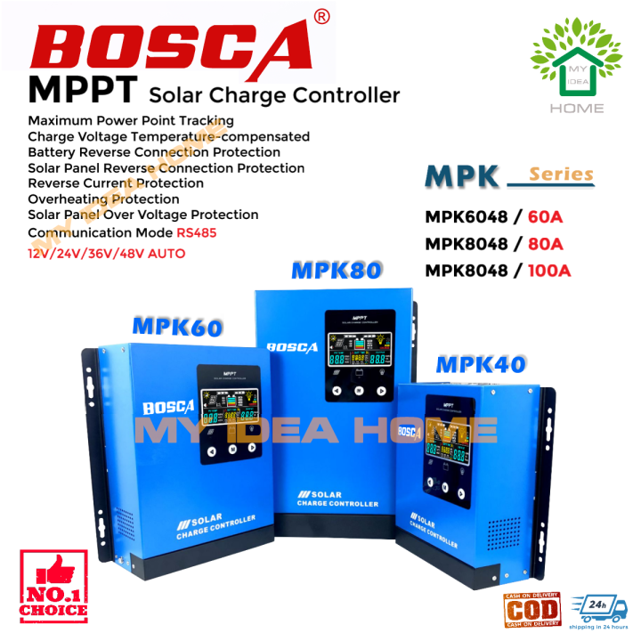 BOSCA MPPT 12V/24V/36V/48V AUTO Solar Charge Controller 60A/80A/100A ...