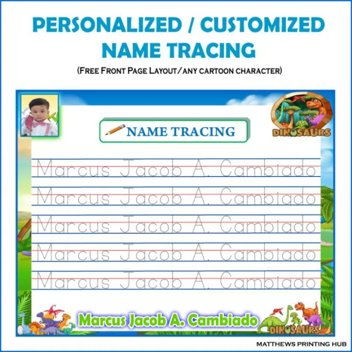 CUSTOMIZED / PERSONALIZED NAME TRACING BOOK FOR KIDS ⭐SIZE: SHORT BOND ...