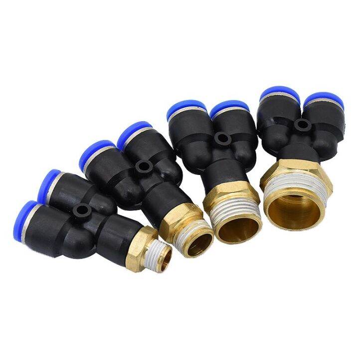 1pcs Y type Tee Air Pneumatic fittings quick Connector PX4 6 8 10 12mm to Male thread M5" 1/8" 1 ...