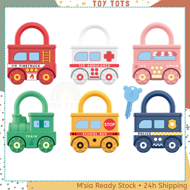 Connecting Train Number Learning Padlocks Toy [Single Unit] Kids Lock ...