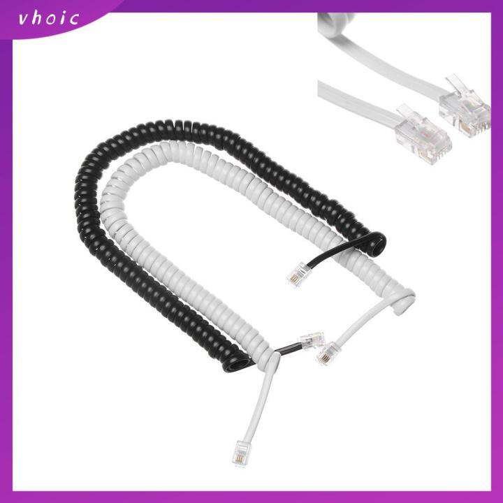 VHOIC Black Cable Copper Spiral Telephone Cord Handset Line Phone Curve ...