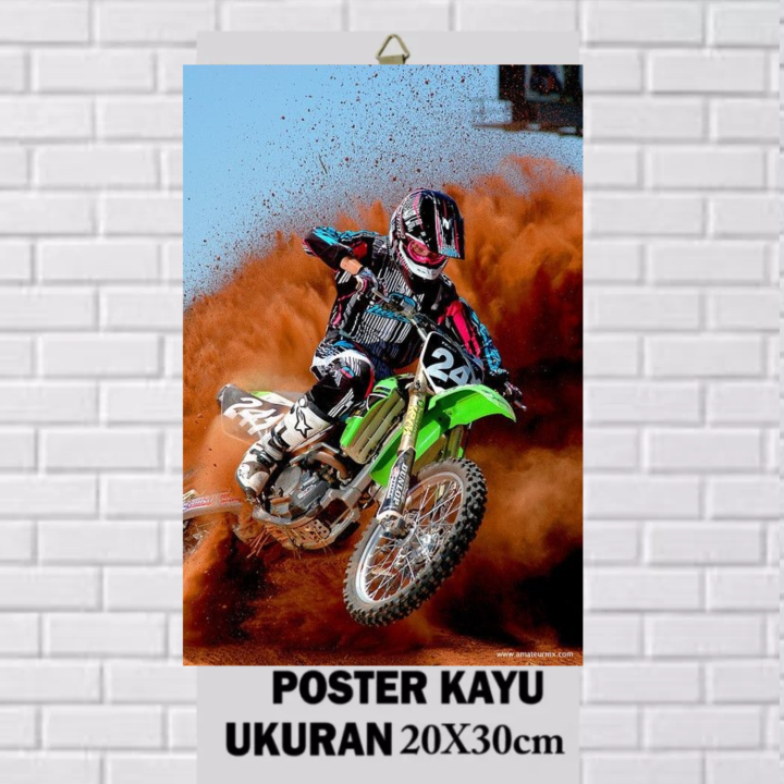 POSTER MOTOR TRAIL/POSTER KAYU MOTOR CROOS/POSTER KAYU UKURAN 20X30 ...