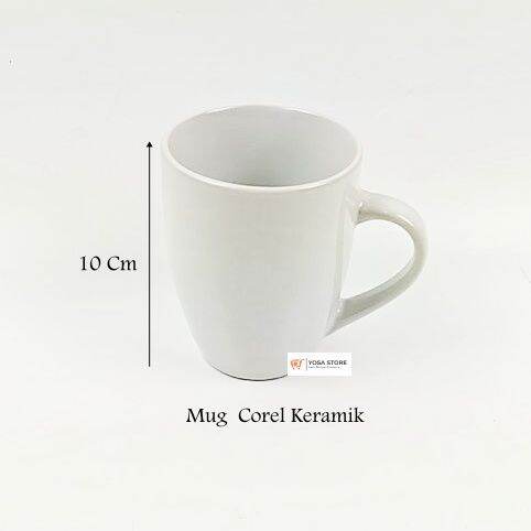Mug Keramik Tebal Corel Putih 325mL Gelas Minum - 1Pcs | Lazada Indonesia