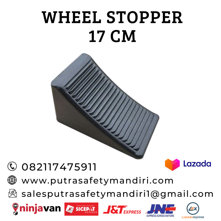 WHEEL STOPPER PARKIR HITAM POLOS 17 CM PENAHAN BAN ANTI SLIP PENGGANJAL ...