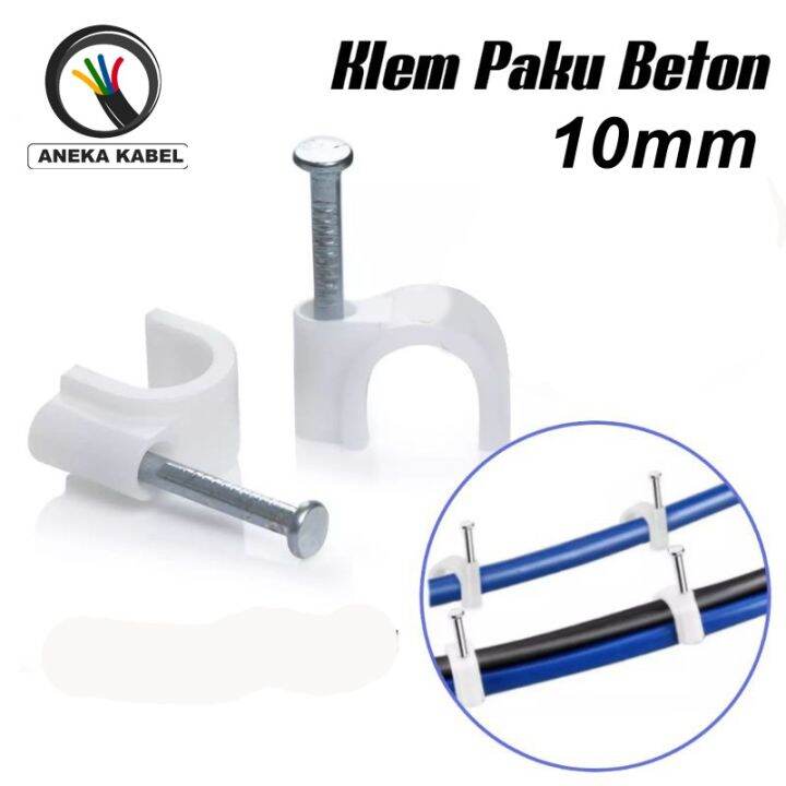 Klem Kabel Listrik / Klem Paku Beton / Klem Kabel 10mm Putih | Lazada ...