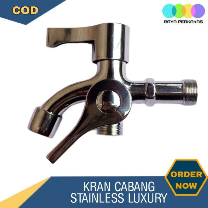 Kran Cabang Engkol Tuas Stainless Tebal Elegan 1/2 inch Dalam Kuningan ...
