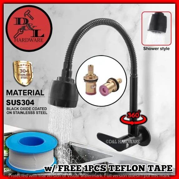D-#31+1206 1PCS Stainless Steel SUS304 Matte Black Flexible Goose Neck ...