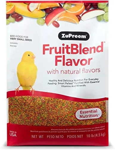 ZuPreem FruitBlend Flavor Pellets Bird Food for Very Small Birds, 10 lb ...