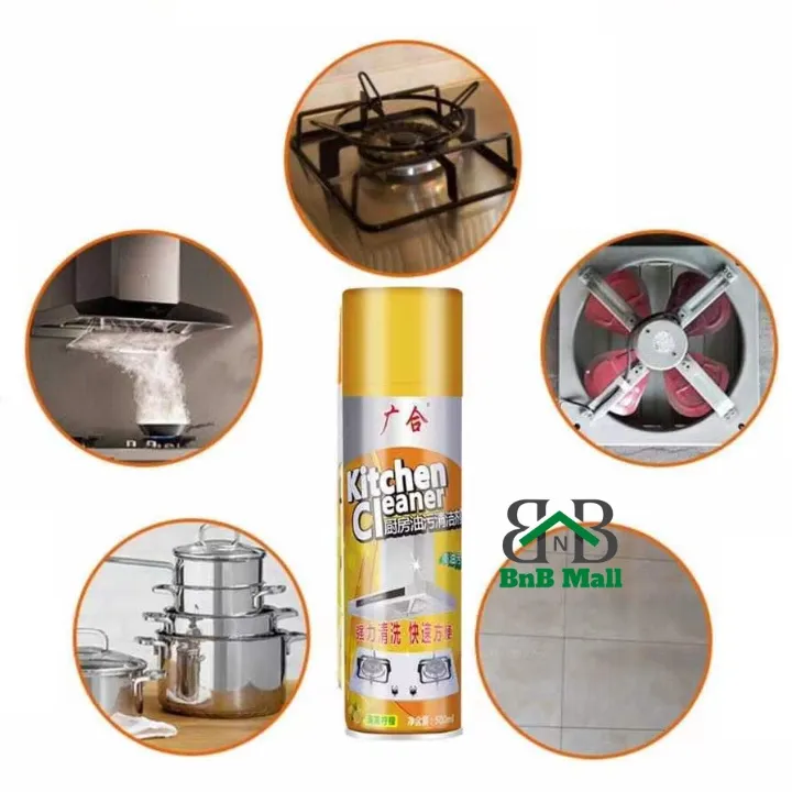 BnB Mall 500ml Kitchen Oil Stain Cleaner Oil Pollution Foam Cleaning ...