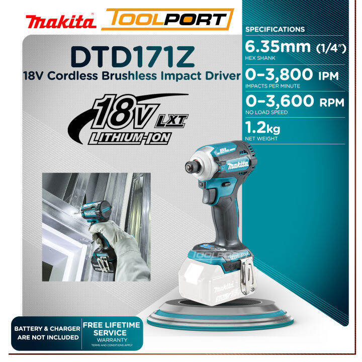 Makita DTD171Z Cordless Brushless Impact Driver 18V LXT® Li-Ion ( Bare ...