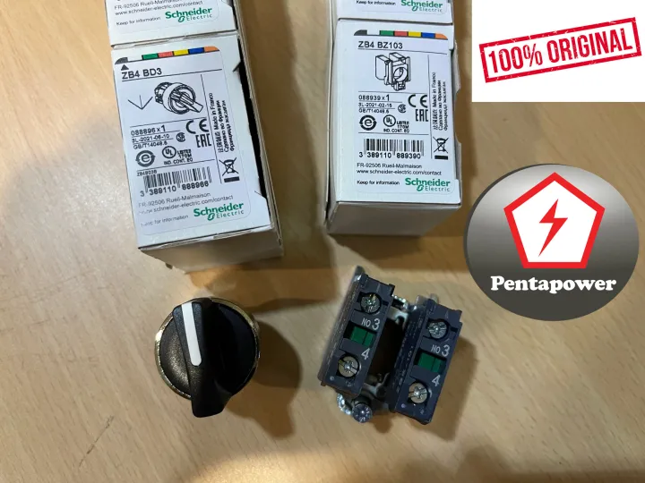 SCHNEIDER XB4BD33 ( ZB4BD3 + ZB4BZ103 ) black selector switch Ø22 2 ...