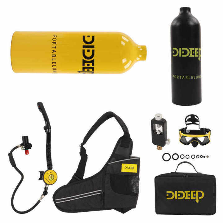 DIDEEP 1L Scuba Diving Cylinder Mini Oxygen Tank Set Respirator Air ...