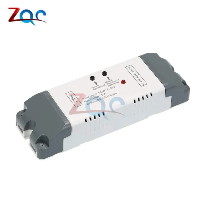 2 Channel DC/AC 7-32V / 85-250V 10A Wireless WiFi Switch Relay Module ...