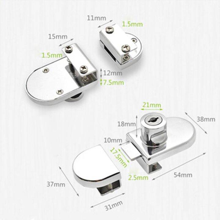 Glass Door Lock Ph-Free Display Cabinet Double Door Lock Keys Zinc ...