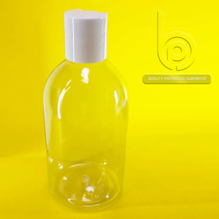 Botol plastik 250ml Oval bening tutup presstop putih | Lazada Indonesia