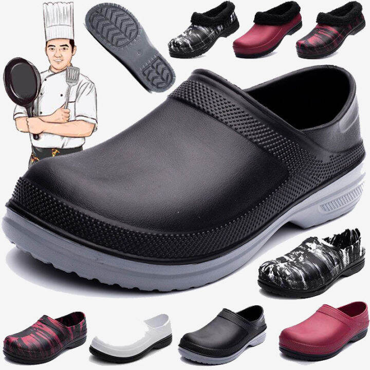 Ready Stock New Men Kitchen Chef Work Shoes Non-Slip Light Waterproof ...