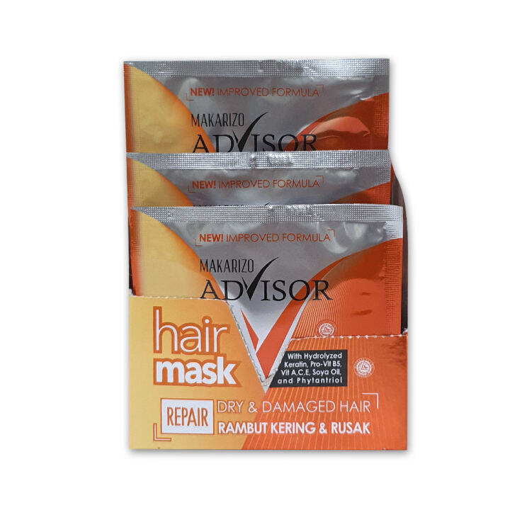 [Box isi 12 Sachet] Makarizo Hair Mask Repair Masker Rambut Sachet isi ...