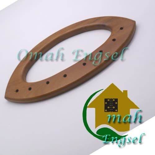 Omah Engsel Handle tas kayu light brown 22mm Hendel mukena Pegangan tas ...