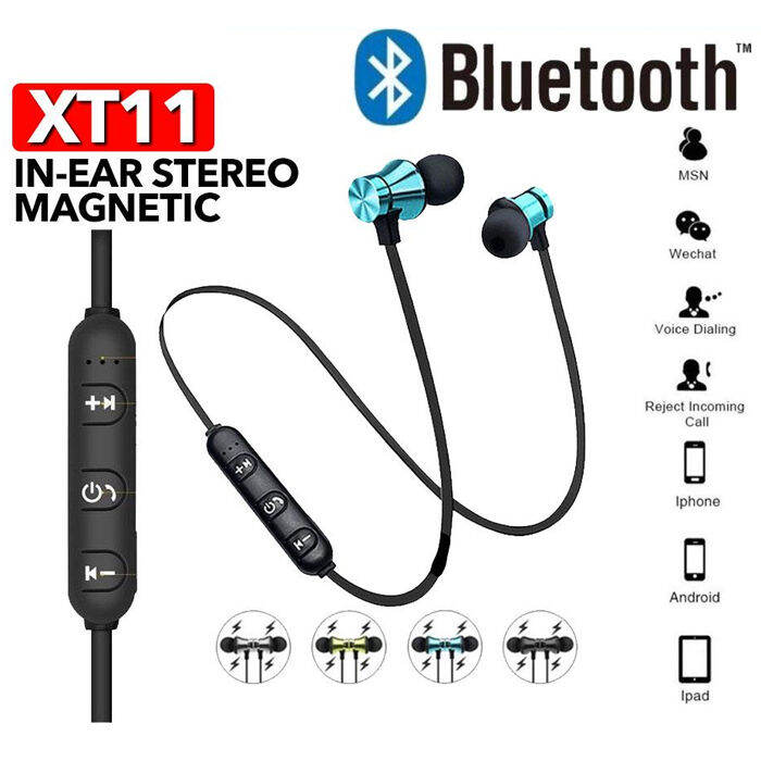 XT-11 In-Ear Stereo Wireless Bluetooth Headphone 4.1 Magnetik XT11 Premium Fashion Sport ...