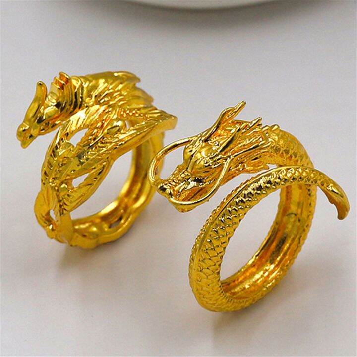 Felice. 18K Gold Phoenix Dragon Couple Ring Men Women Fashion Jewelry ...