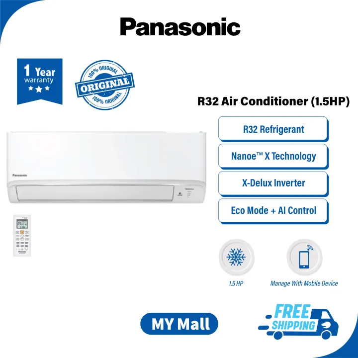 PANASONIC CS-XPU13XKH (1.5HP) AIR CONDITIONER X-DELUXE INVERTER R32 CS ...