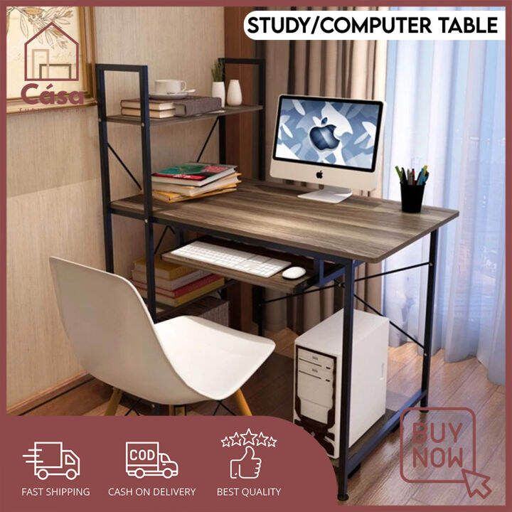 Casa Furniture Ph Tower Computer Desk with 4 Tier Storage Shelves - 39. ...