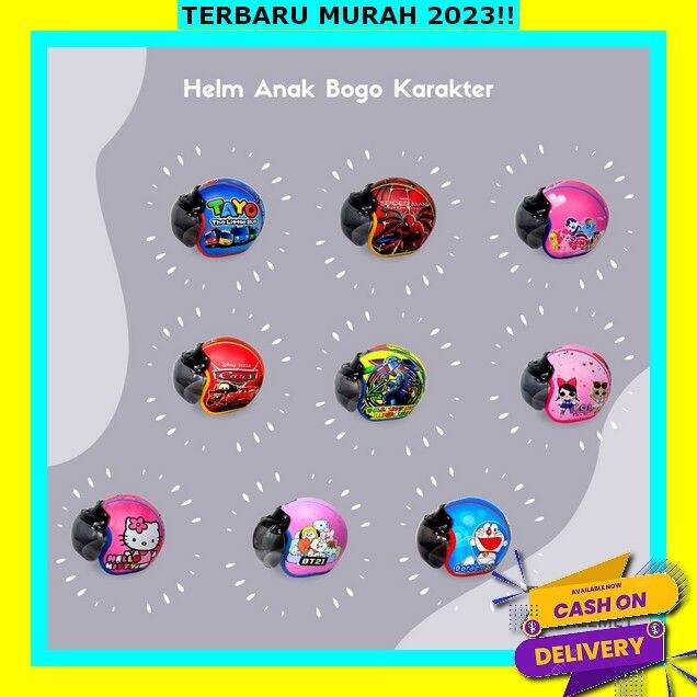 Helm Anak Laki Laki 3 4 Tahun Karakter Unik Bts Dinosaurus Frozen Full ...