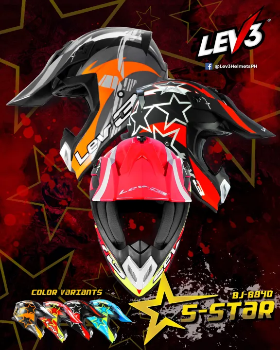 Lev3® BJ-8840 5-Star Offroad Motorcycle Helmet | Lazada PH