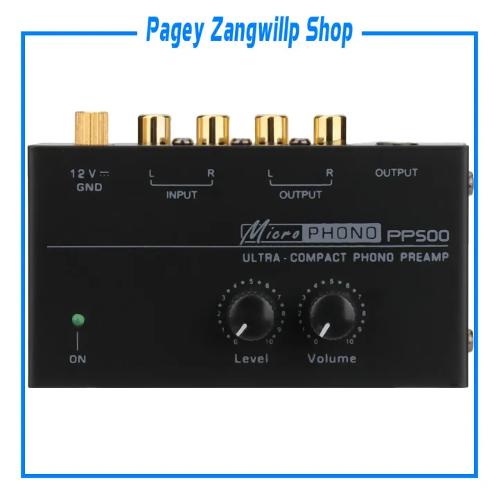 PP500 Audio Preamplifier Portable Volume Control RCA Input/Output Clear Sound Phono Preamp for ...