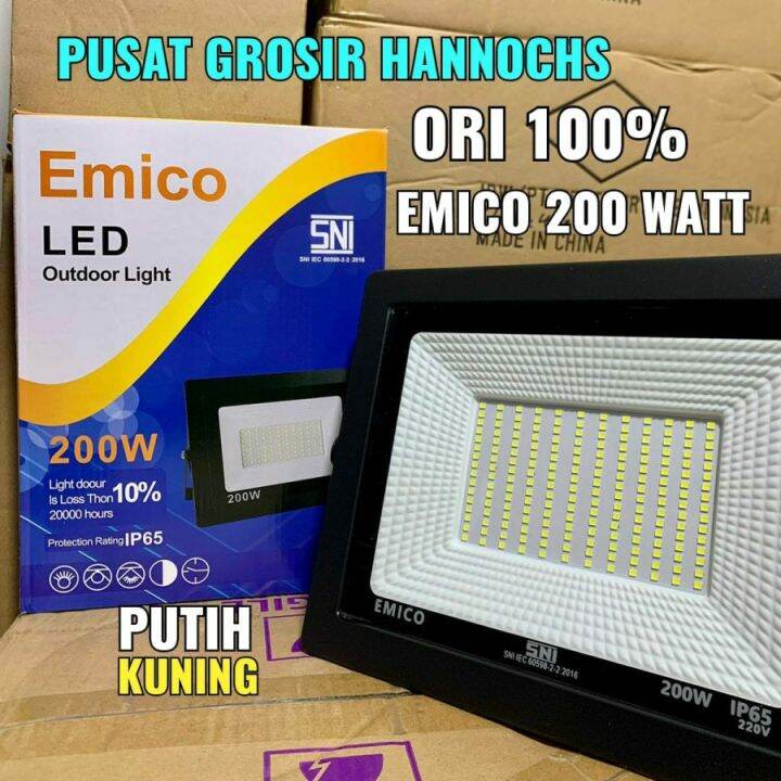 EMICO Lampu Sorot LED 200w lampu led flood light 200 watt SNI BAGUS | Lazada Indonesia
