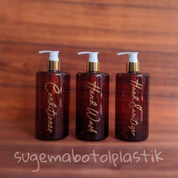 Botol Sabun Cair 500ML Coklat Tutup Gold/Silver | Lazada Indonesia