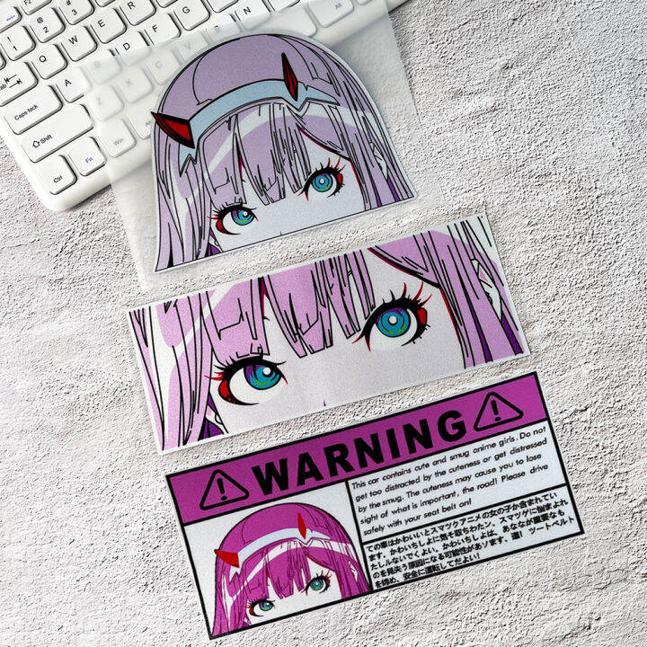 Anime Sticker Zero Two Decal Fuel Tank Cover Warning Body Car Diy ...