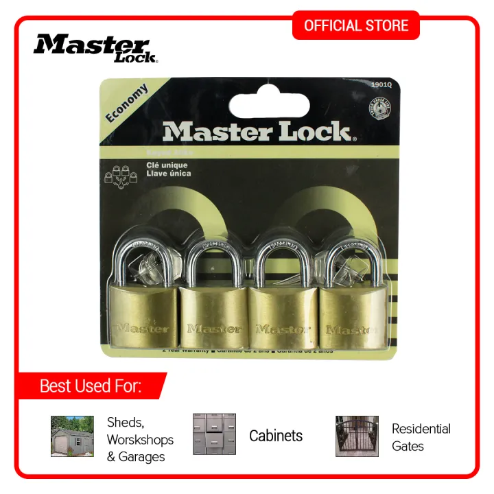 Master Lock 1901Q 4PCSKA Eco Brass Padlock 30MM | Lazada PH