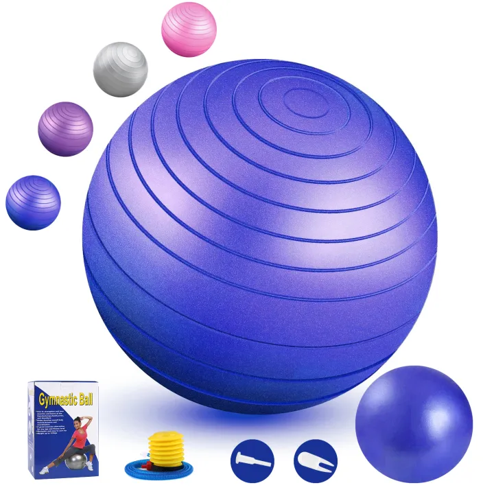 TOMSHOO Yoga Ball Exercise Balance Ball Matte or Smooth Surface 45/55 ...
