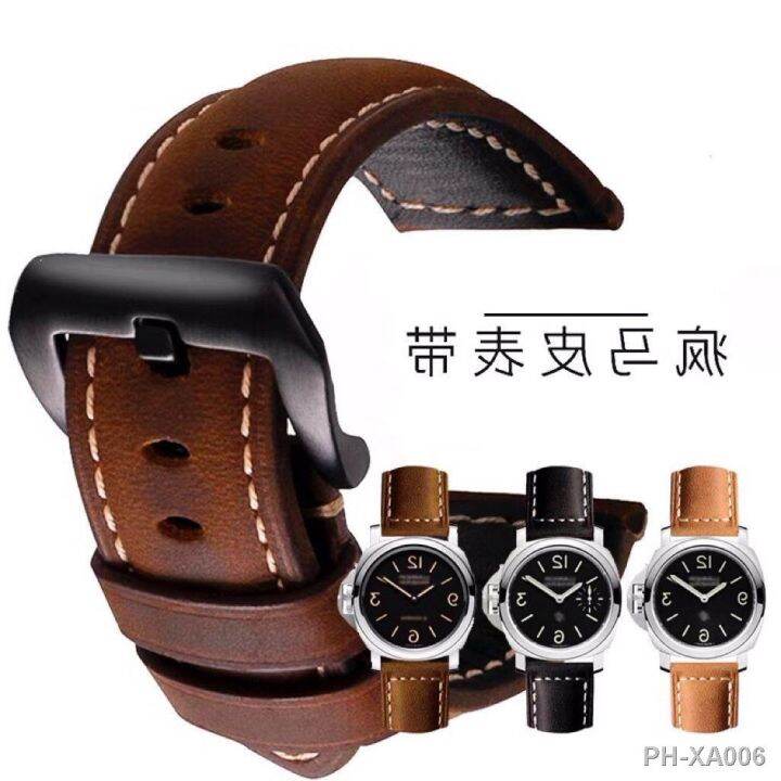 Universal watch strap men and women cowhide fat sea chain Crazy horse ...