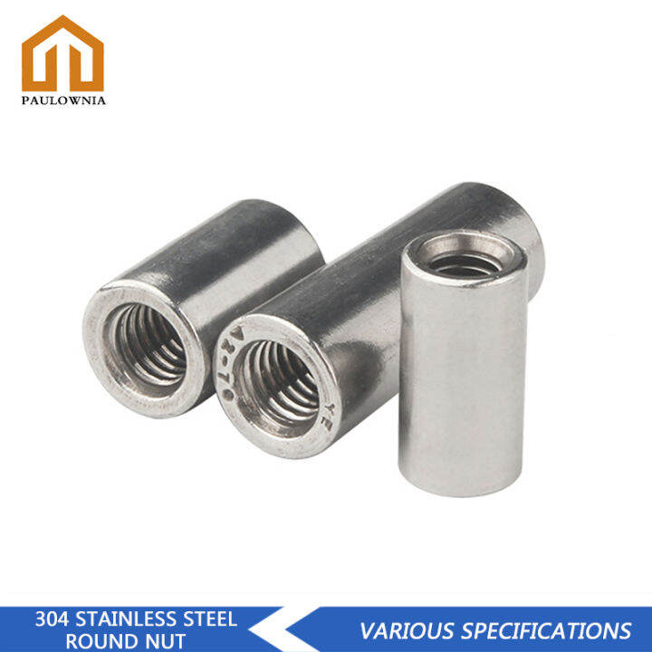M2 M2.5 M3 M4 M5 304 Stainless Steel Round Coupling Nuts Extend Long Lead Screw Connection Nut ...