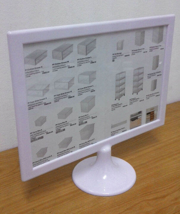 A4 Horizontal Size White PVC Table Top Menu Card Standee | Lazada