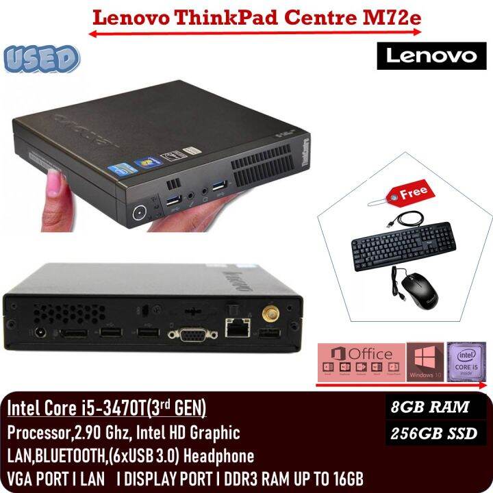 Lenovo ThinkCentre M72e Tiny, 3rd Gen Core i5 Processor, 8gbram ...
