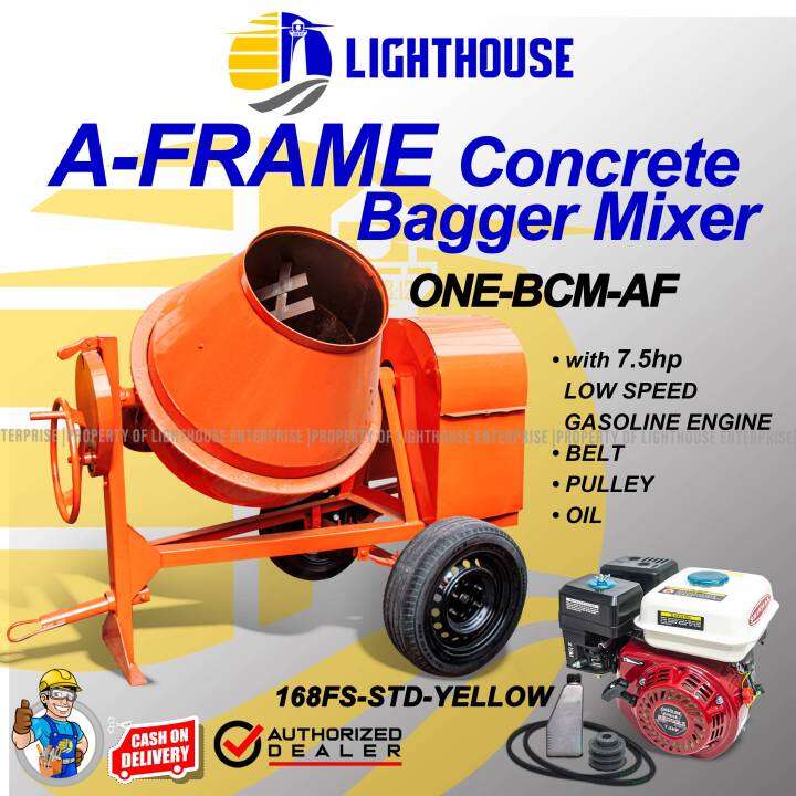 LIGHTHOUSE Heavy Duty A-Type Concrete One-Bagger Mixer Set (Pulley ...