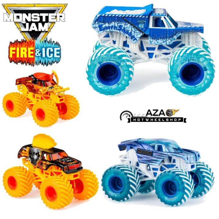 Hot Wheels monster Jam Fire And Ice Spin Master monster mutt grave ...