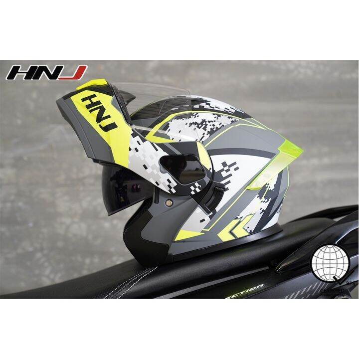 HNJ 937 W/D Modular Helmet For Motorcycle With Icc Dual Visors face ...