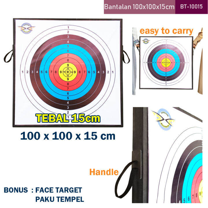 BANTALAN FACE TARGET 100x100x15cm GARANSI - SASARAN - PANAHAN ARCHERY ...