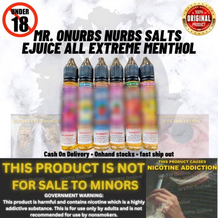 AUTHENTIC • MR. Onurbs NURBS salts ejuice ALL EXTREME MENTHOL | Lazada PH