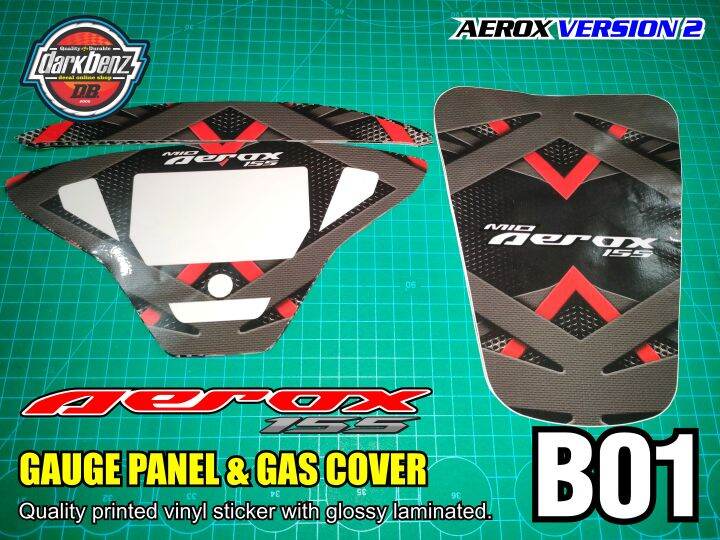 New Yamaha Aerox V2 Gauge Panel & Gas Cover Printed Sticker Decal ...